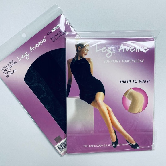 Leg Avenue Accessories Nwt Bundleof2 Sheer Black And Nude Support